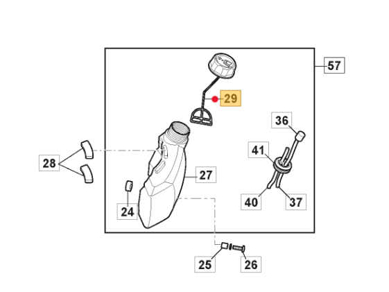 Korek paliwa nożyc spalinowych Stiga SHP 60 (118801439/1)